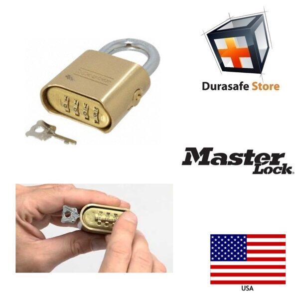 Masterlock 176 Combination Resettable Solid Brass Padlock 2" (51mm ...