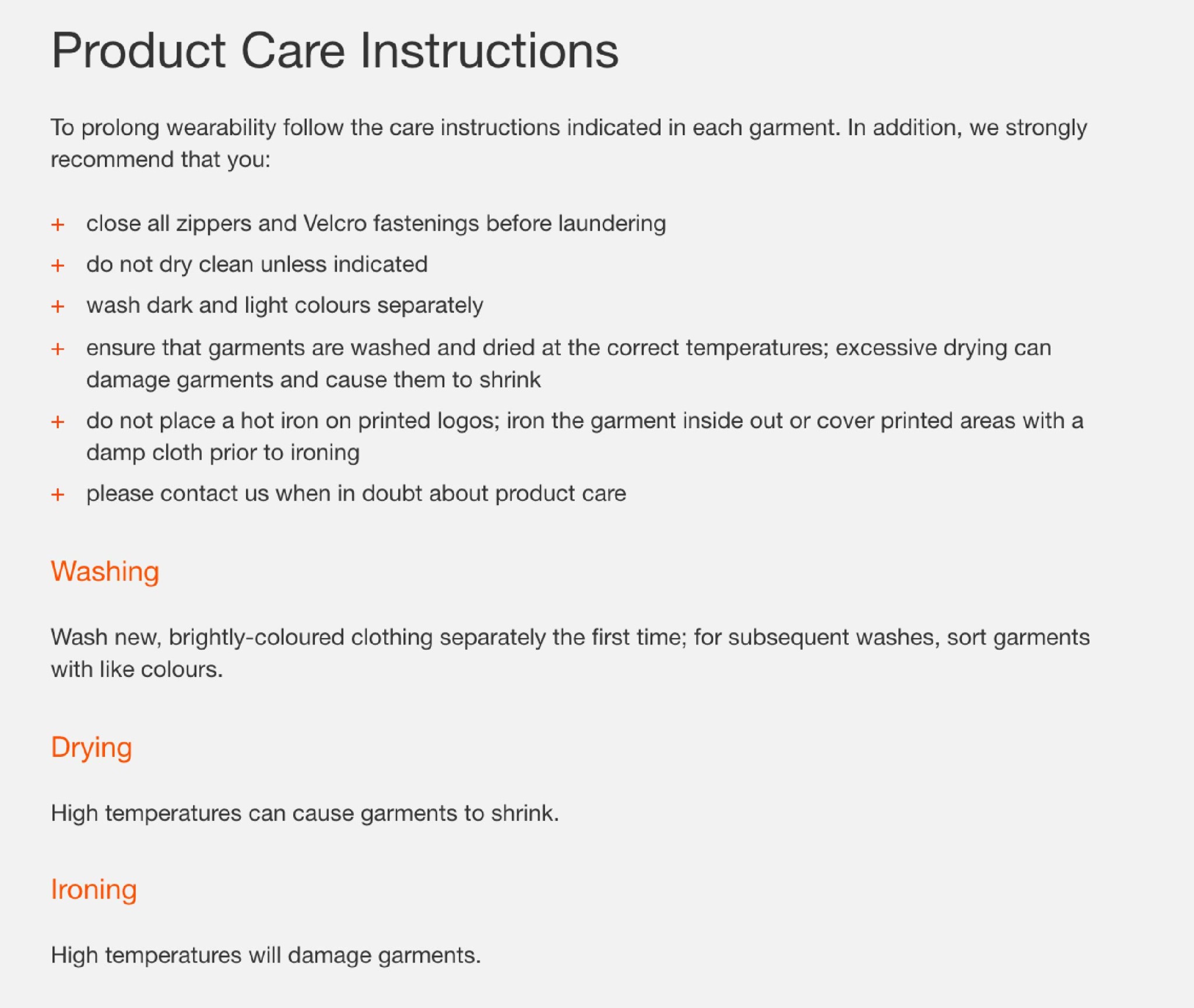 PRODUCT CARE INSTRUCTIONS - Durasafe Shop