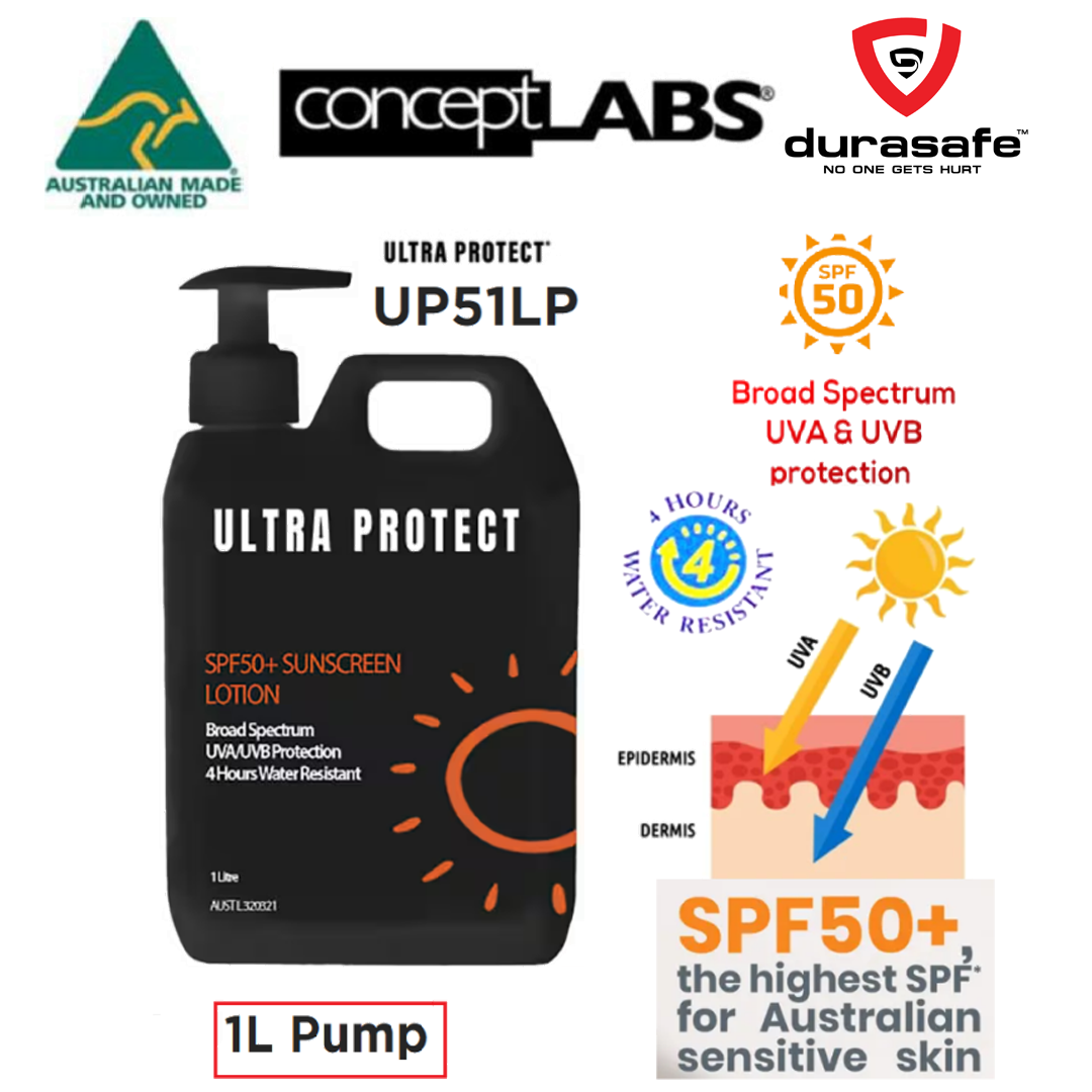 CONCEPT LABS UP51LP Ultra Protect® SPF50+ Sunscreen 1L Pump With Aloe ...