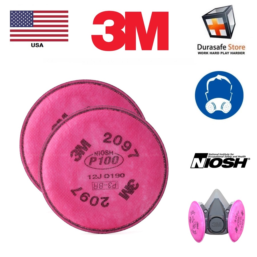 3M Particulate Filter 2097 P100, with Nuisance Level Organic Vapor Relief (Pack of 2) - Durasafe ...