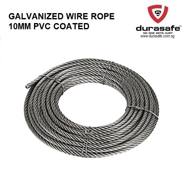 Galvanized Wire Rope 10mm, PVC Coated - Durasafe Shop